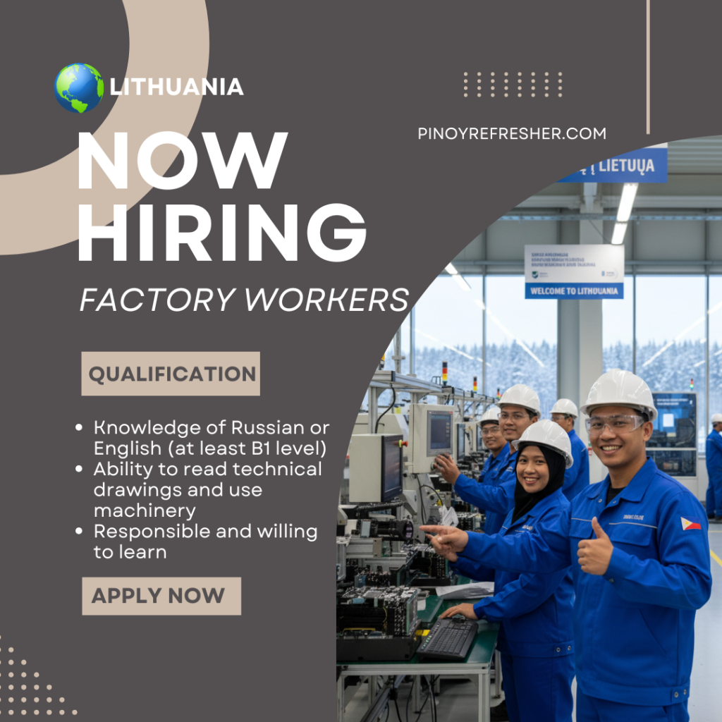 Taiwan Hiring Production Operator under Fil-Sino Manpower Services, Inc ...