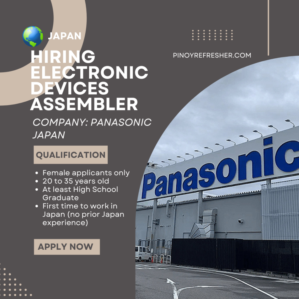 Hiring Panasonic Girls in Japan – Electronic Devices Assembler