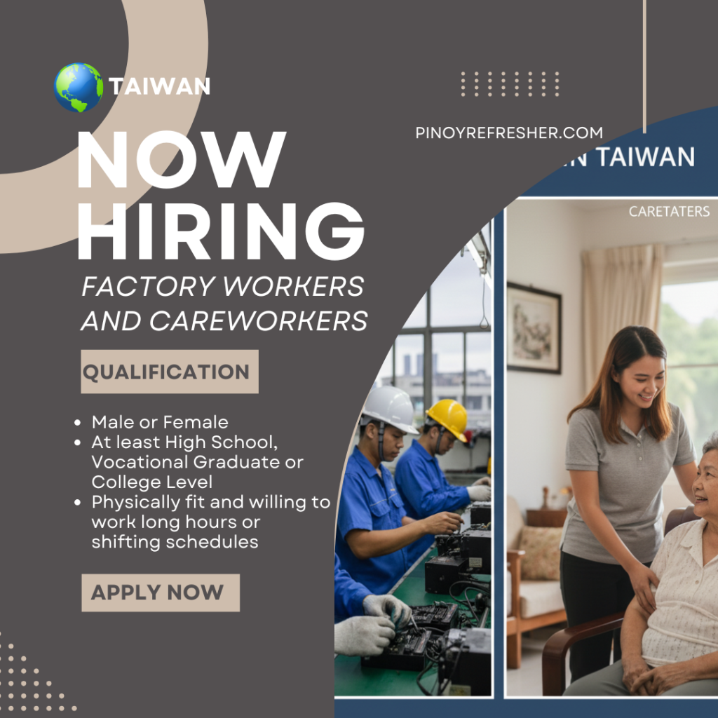 Apply Now: Factory Worker Jobs in Taiwan | EyeQuest International ...