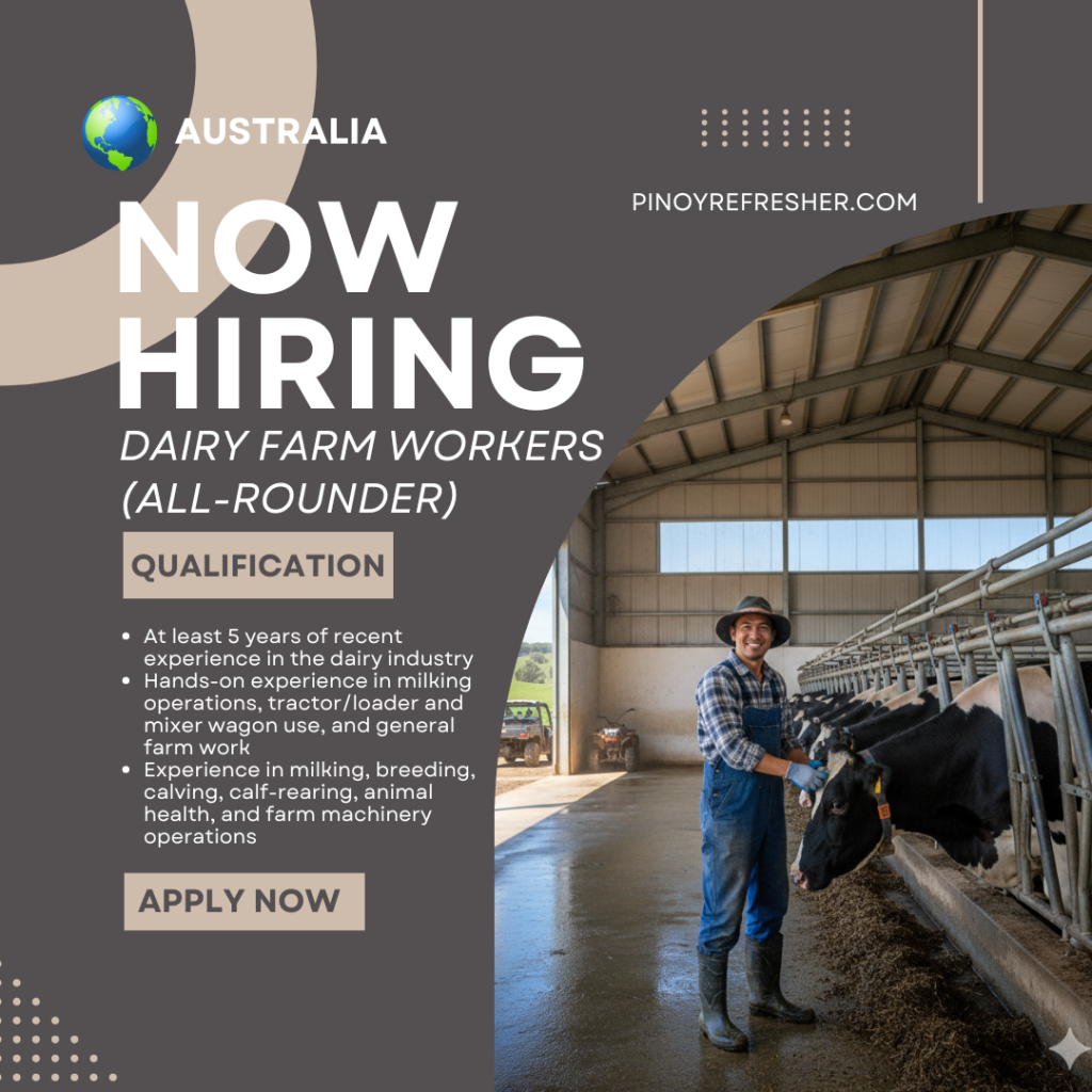 Hiring Dairy Farm Workers (All-Rounder) for Australia | VFG ...