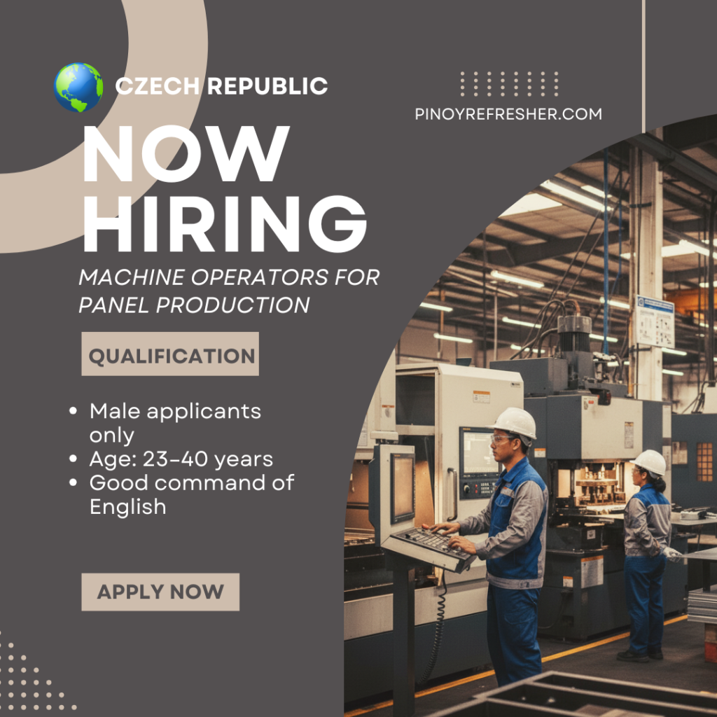 Hiring Machine Operators for Panel Production in Czech Republic – No ...