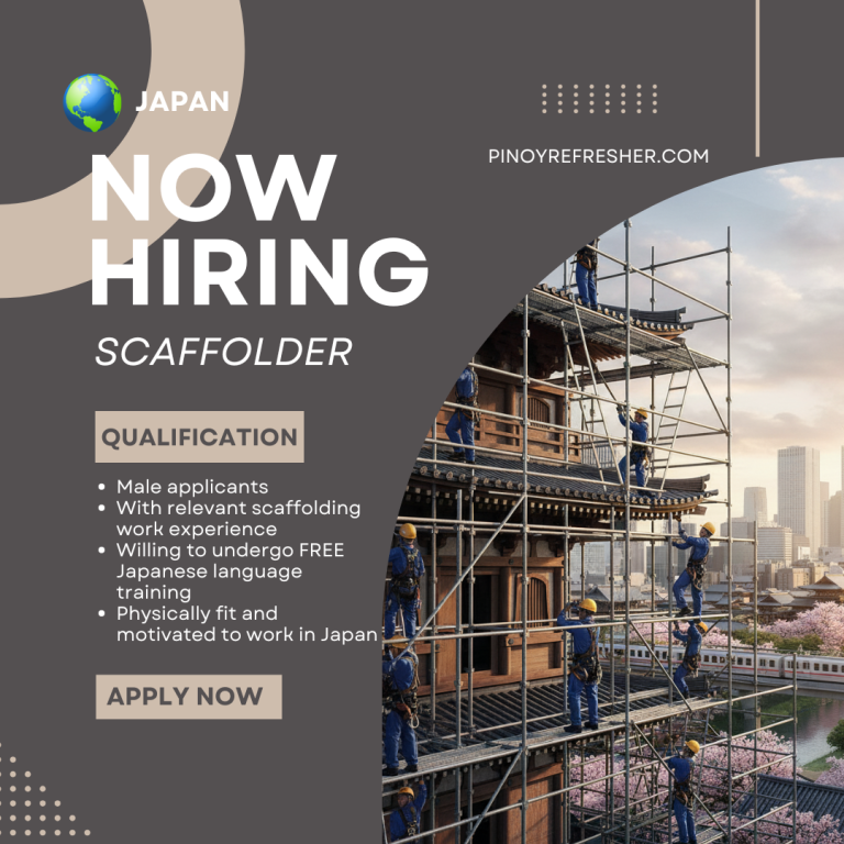 Now Hiring Scaffolder for Japan – Apply Through Alizabeth Recruitment ...