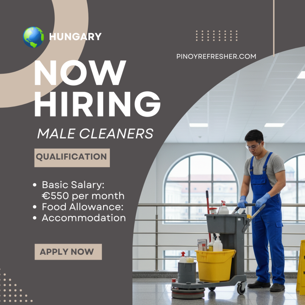 Urgent Hiring: Male Cleaners Bound for Hungary | MIT Recruitment Agency ...