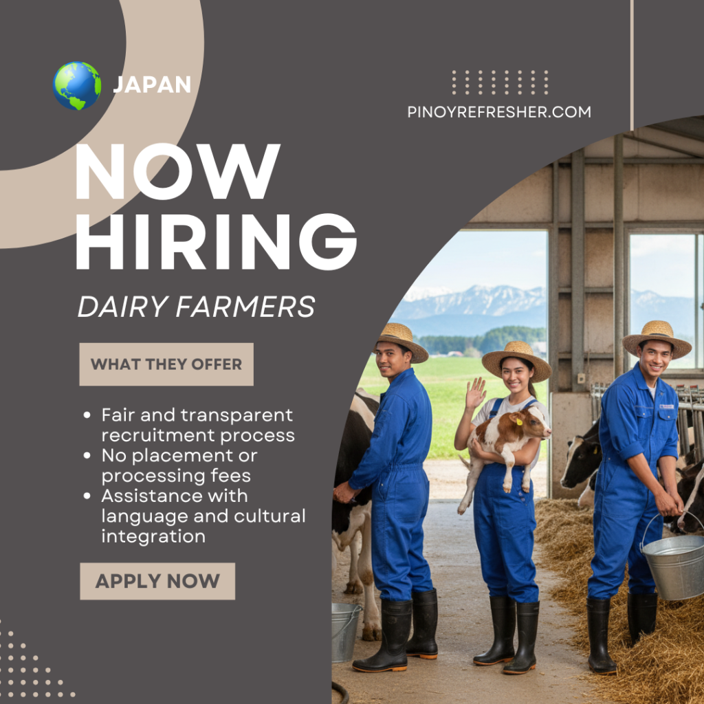 Overseas Job Opportunity: Dairy Farmer in Japan – No Placement Fee