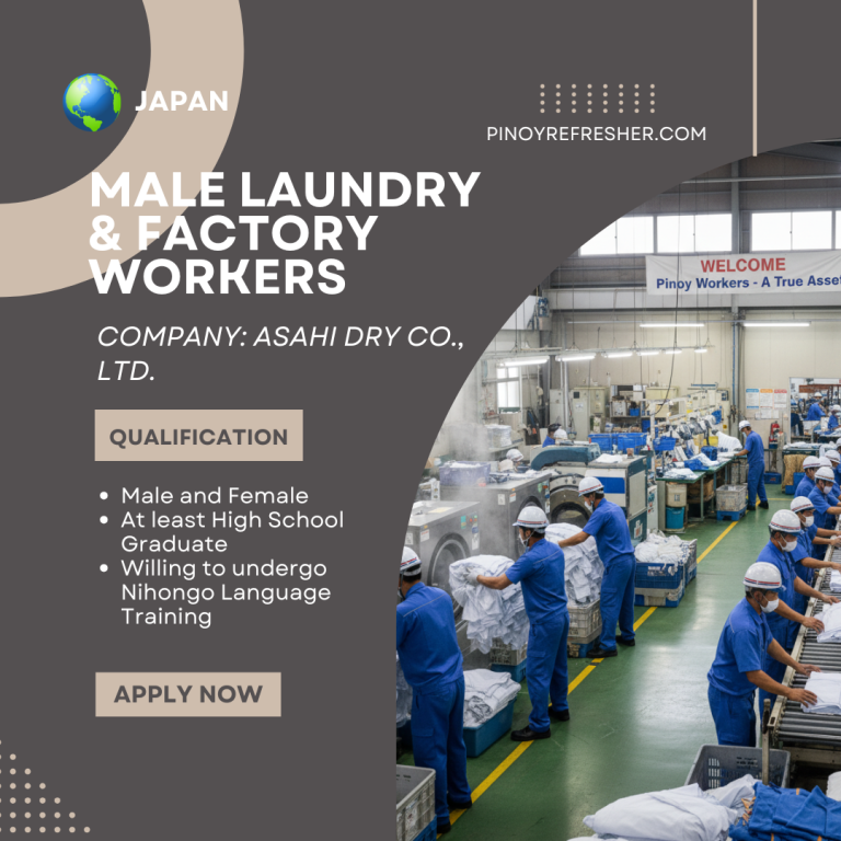 Urgent Hiring: Male Factory & Laundry Worker Jobs in Japan