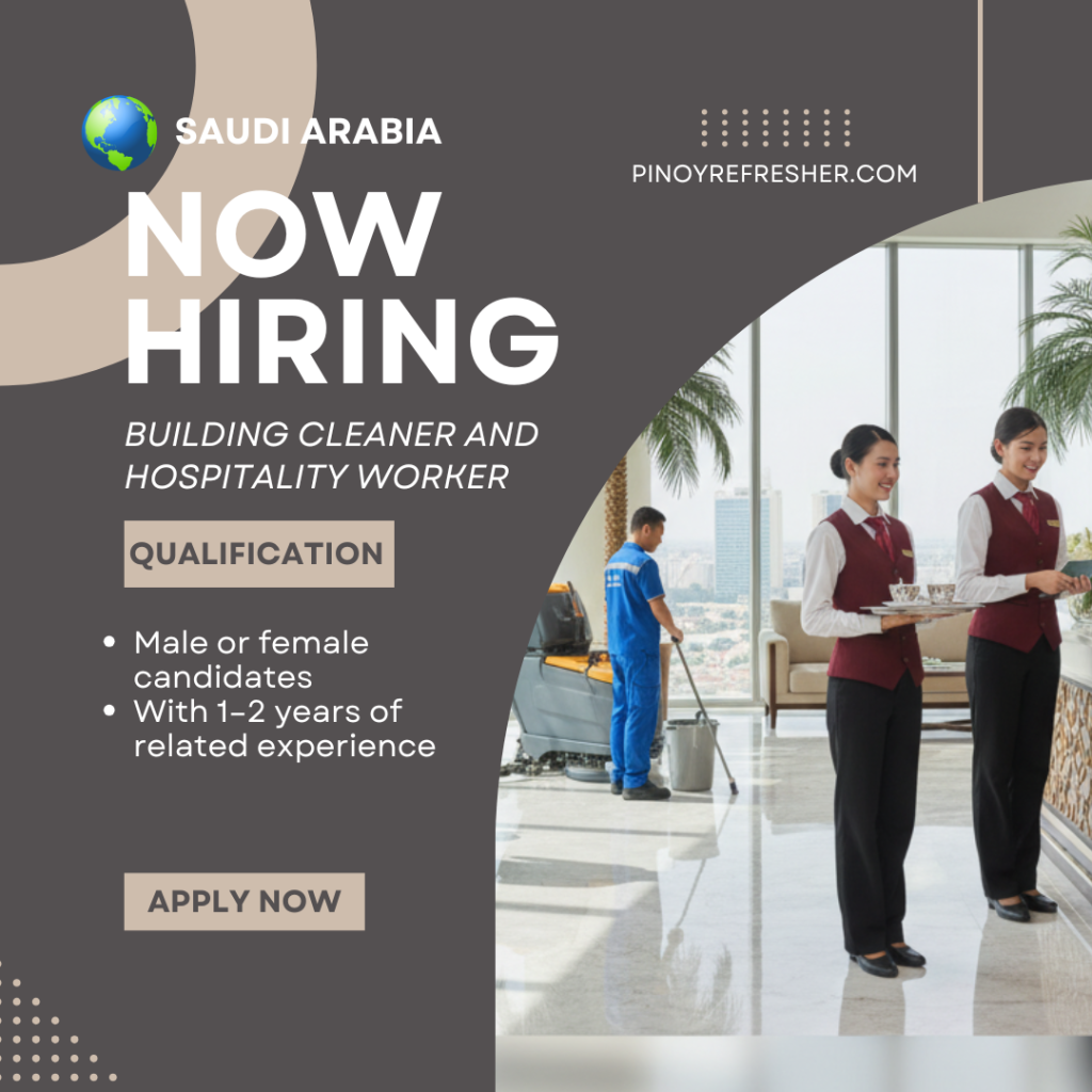 Hiring Building Cleaners & Hospitality Workers for Saudi Arabia — No ...