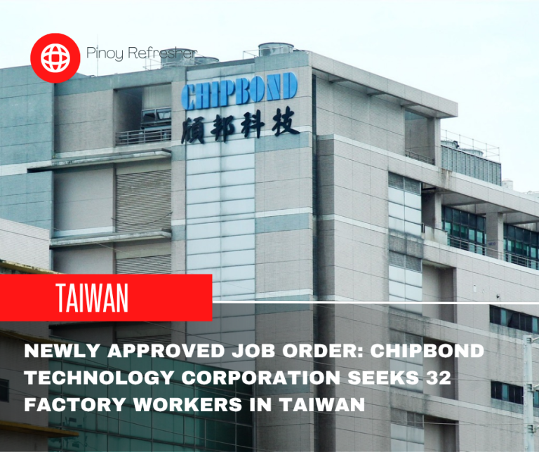 Newly Approved Job Order: Chipbond Technology Corporation Seeks 32 ...