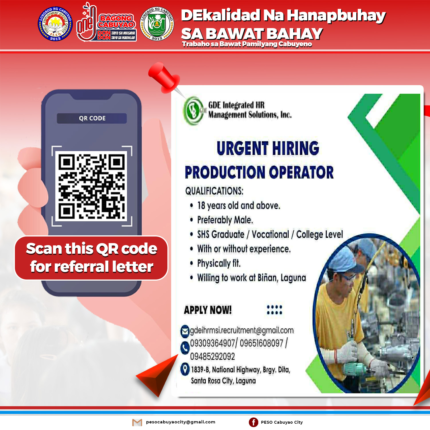 Urgent Hiring: Production Operators in Laguna | Apply Now with No ...