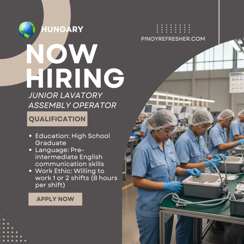 Jedegal International Manpower Services is now Hiring Factory Workers