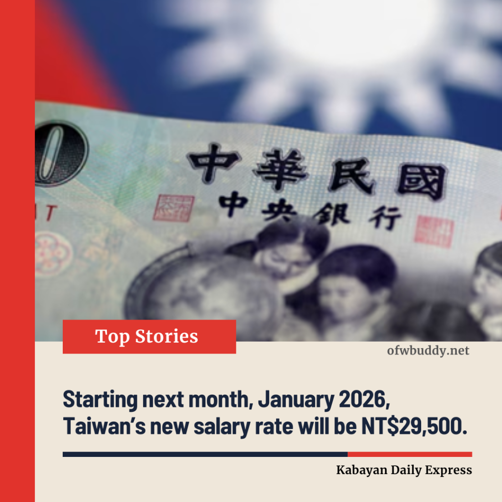 Starting next month, January 2026, Taiwan’s new salary rate will be NT ...