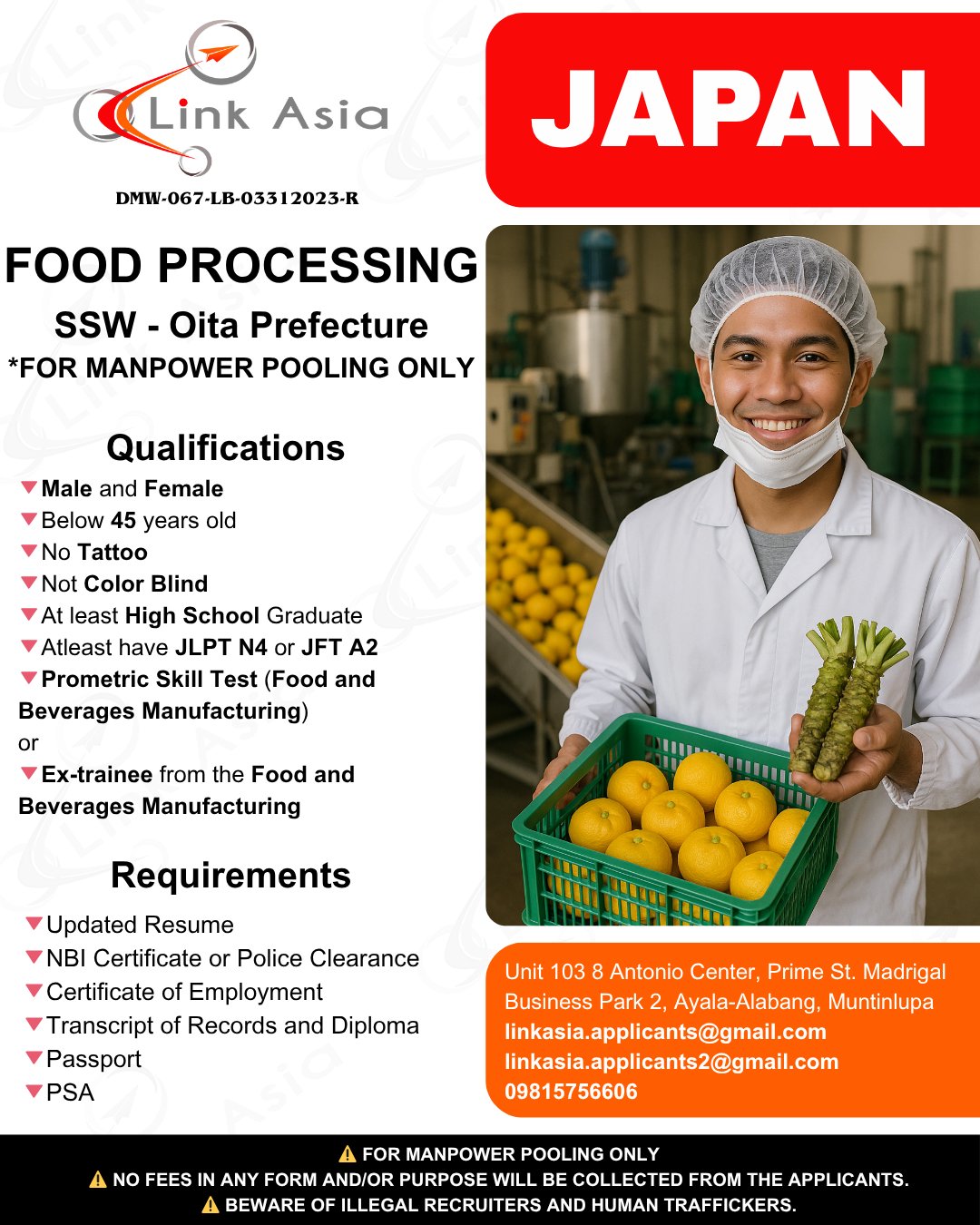 Urgent Hiring Food Processing Workers in Oita Prefecture, Japan | Link ...