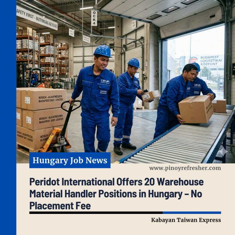 Peridot International Offers 20 Warehouse Material Handler Positions in ...