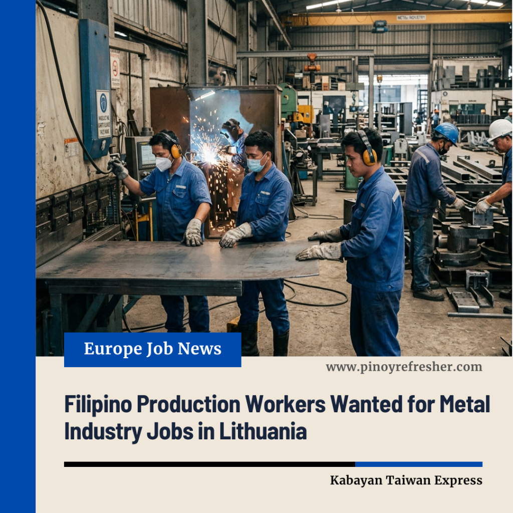 Filipino Production Workers Wanted for Metal Industry Jobs in Lithuania