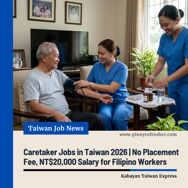 Caretaker Jobs in Taiwan 2026 | No Placement Fee, NT$20,000 Salary for ...