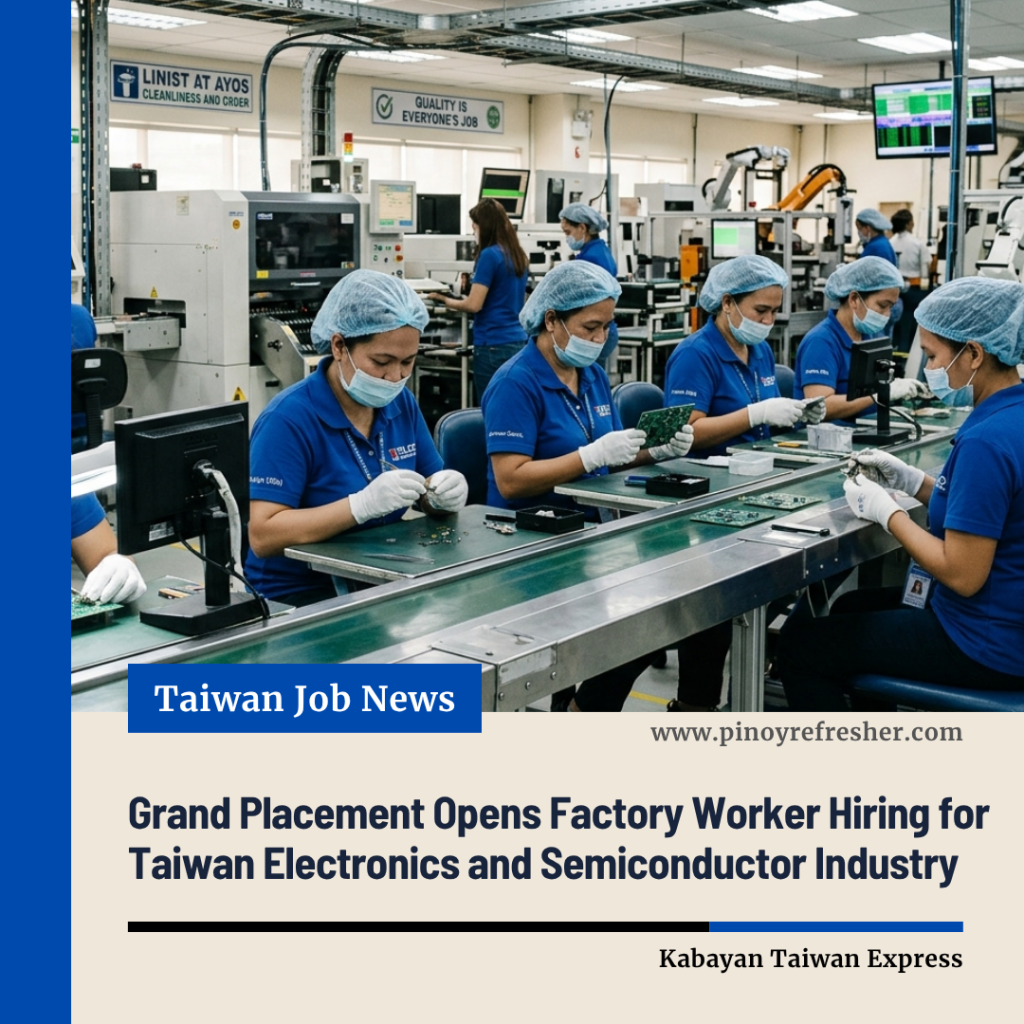 URGENT HIRING: Factory Workers for Taiwan | With or without Experience