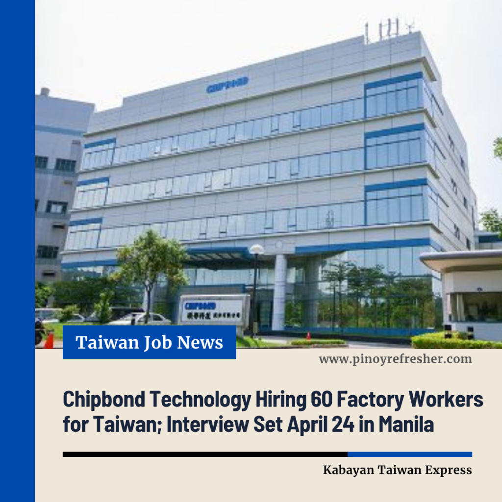 URGENT HIRING: Factory Workers for Taiwan | With or without Experience