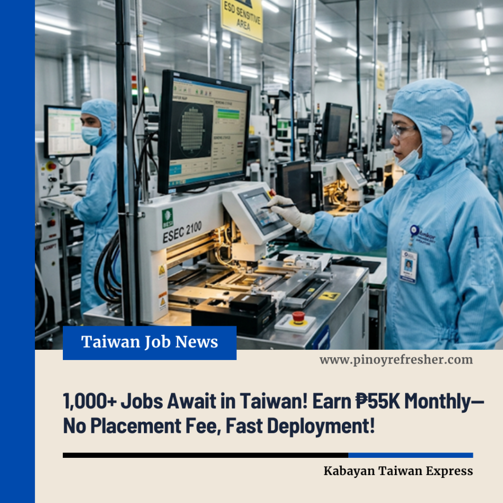 Urgent Hiring Taiwan 2026: 1,000+ Factory Workers Needed | No Placement ...