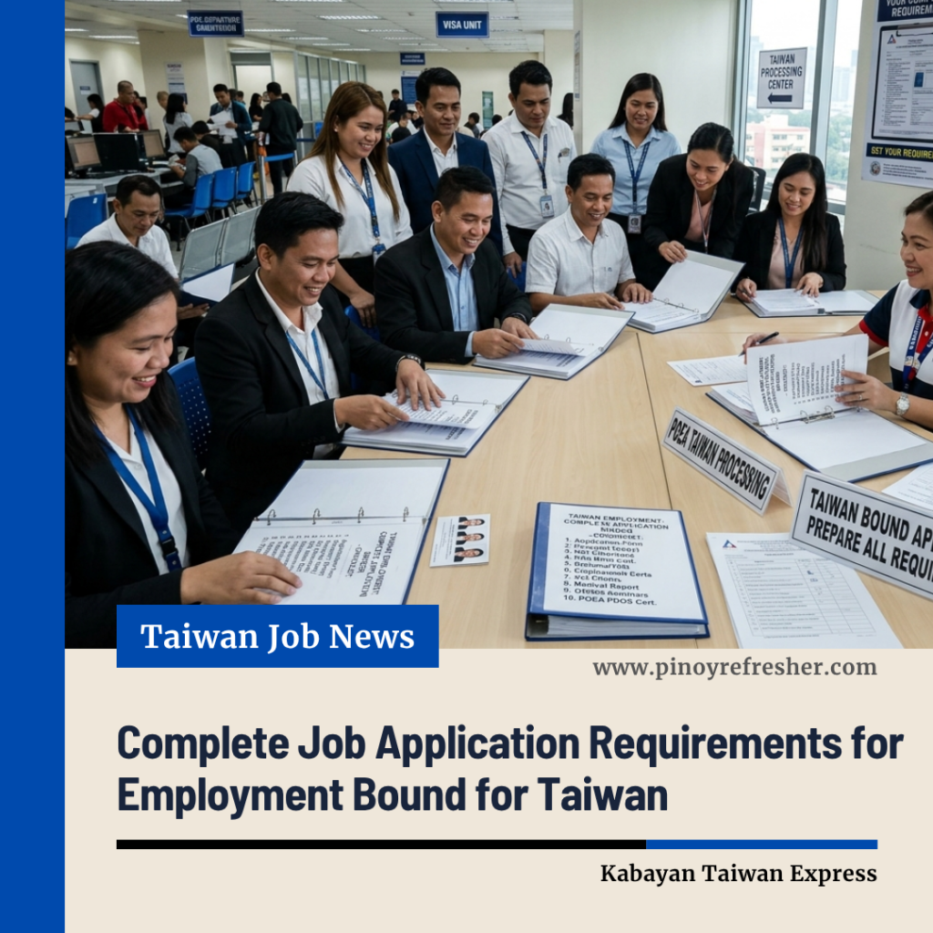Complete Job Application Requirements for Employment Bound for Taiwan