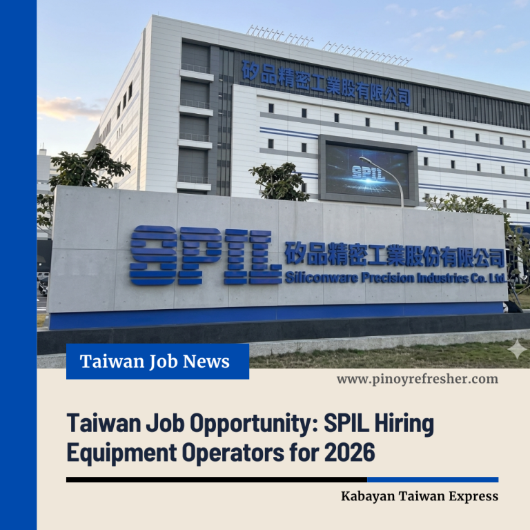 Taiwan Job Opportunity: SPIL Hiring Equipment Operators for 2026