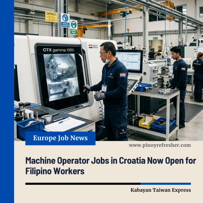 Machine Operator Jobs in Croatia Now Open for Filipino Workers