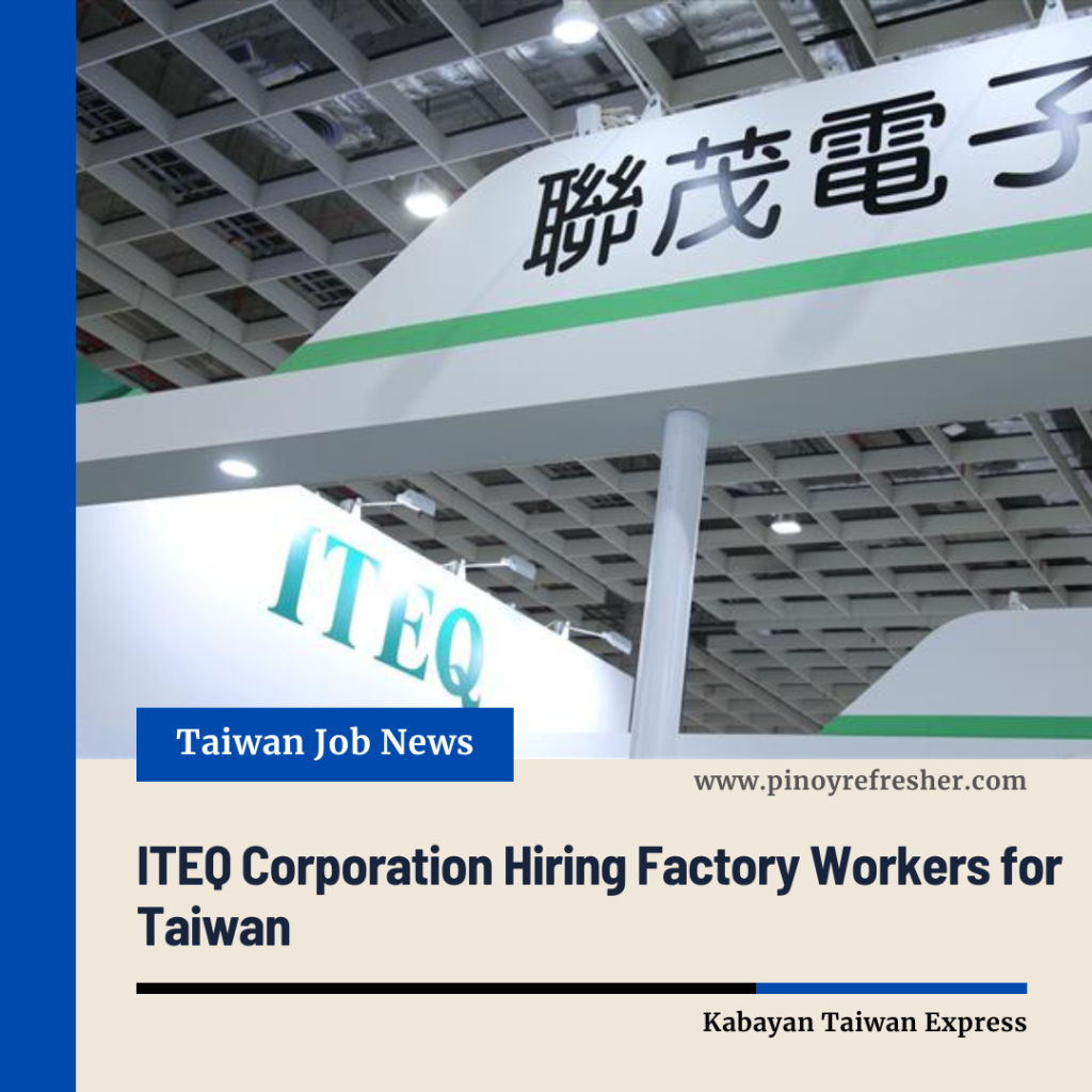 Taiwan Hiring Engineers for ASE Chungli Branch