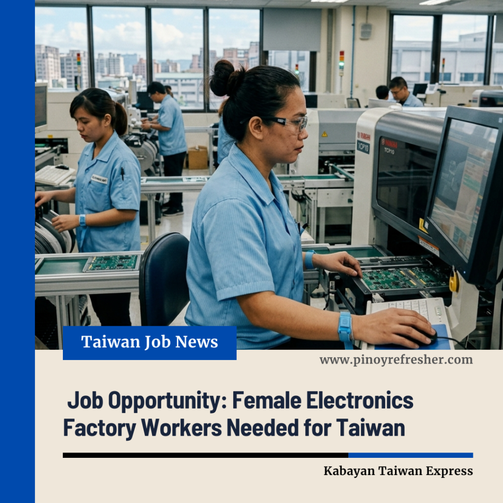 Urgent Hiring: Male Factory Workers Bound for Taiwan – Apply via JS ...