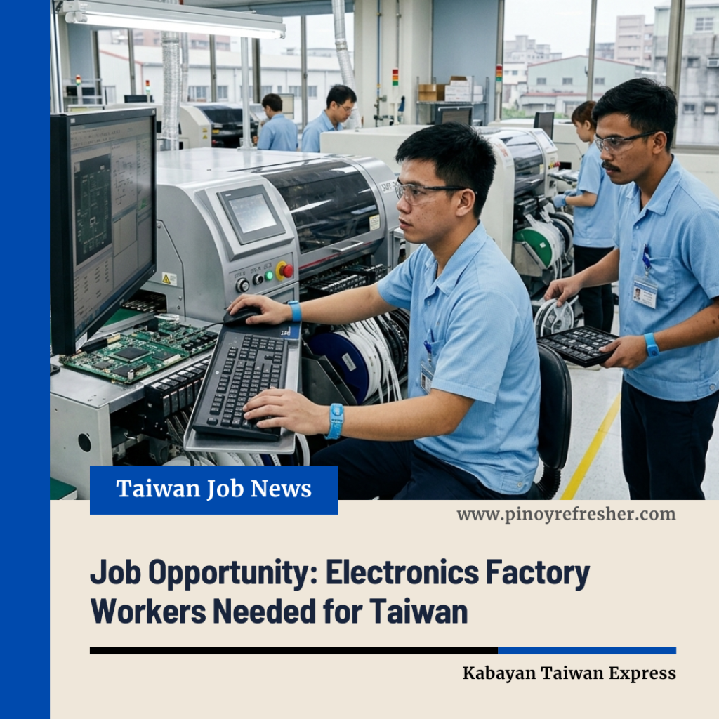 Urgent Hiring: Male Factory Workers Bound for Taiwan – Apply via JS ...