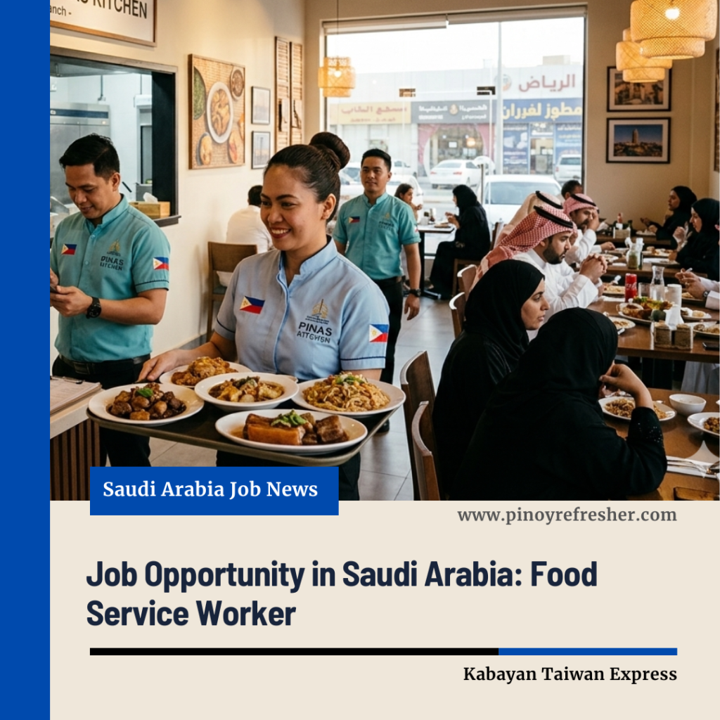 Job Opportunity in Saudi Arabia: Food Service Worker