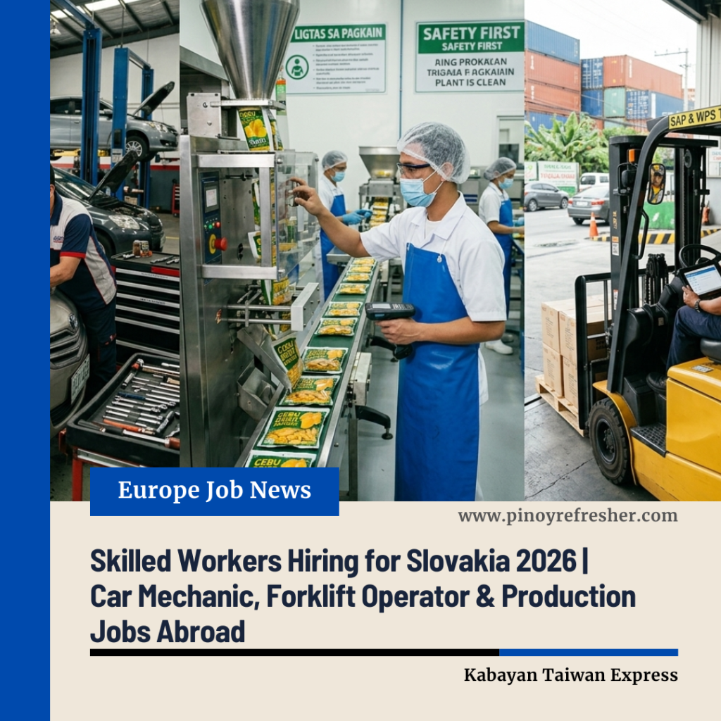 Skilled Workers Hiring for Slovakia 2026 | Car Mechanic, Forklift ...