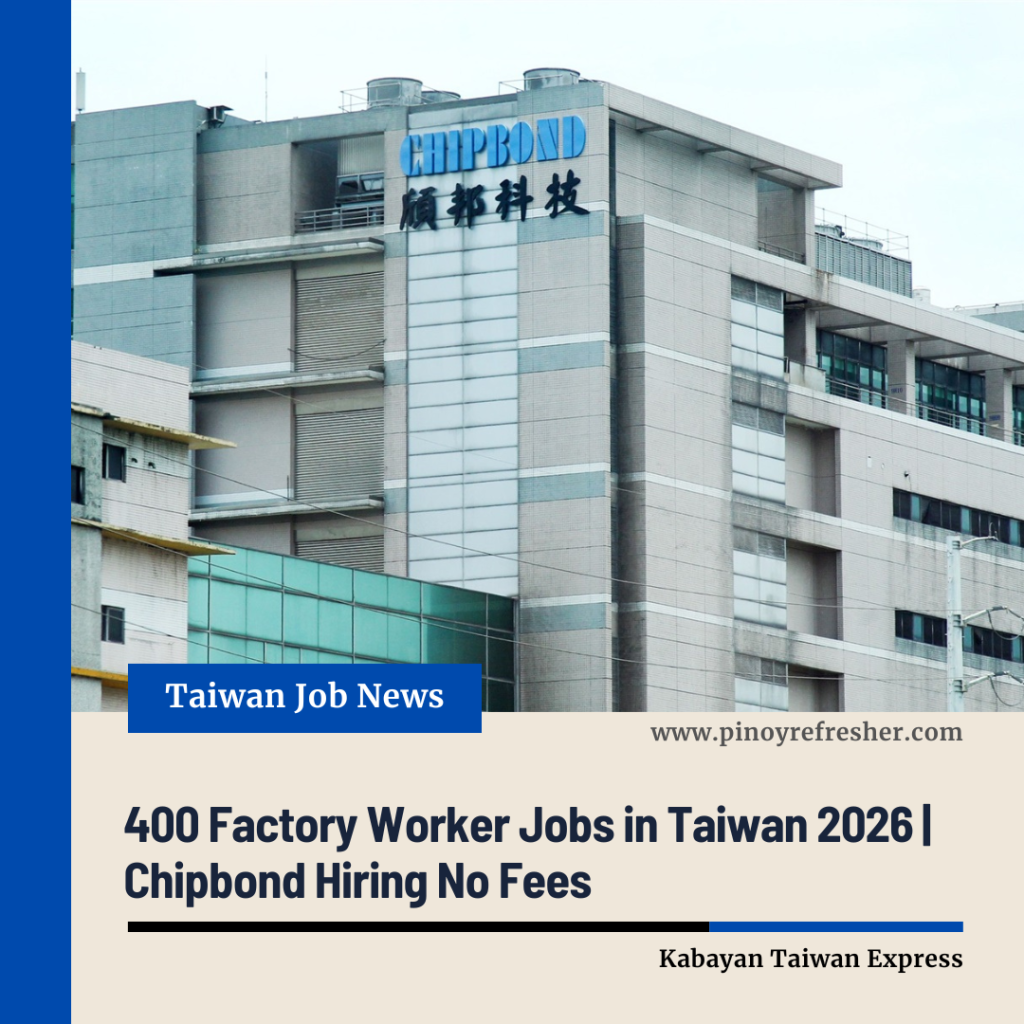Factory Workers Hiring for Taiwan – KYEC King Yuan Electronics | No ...